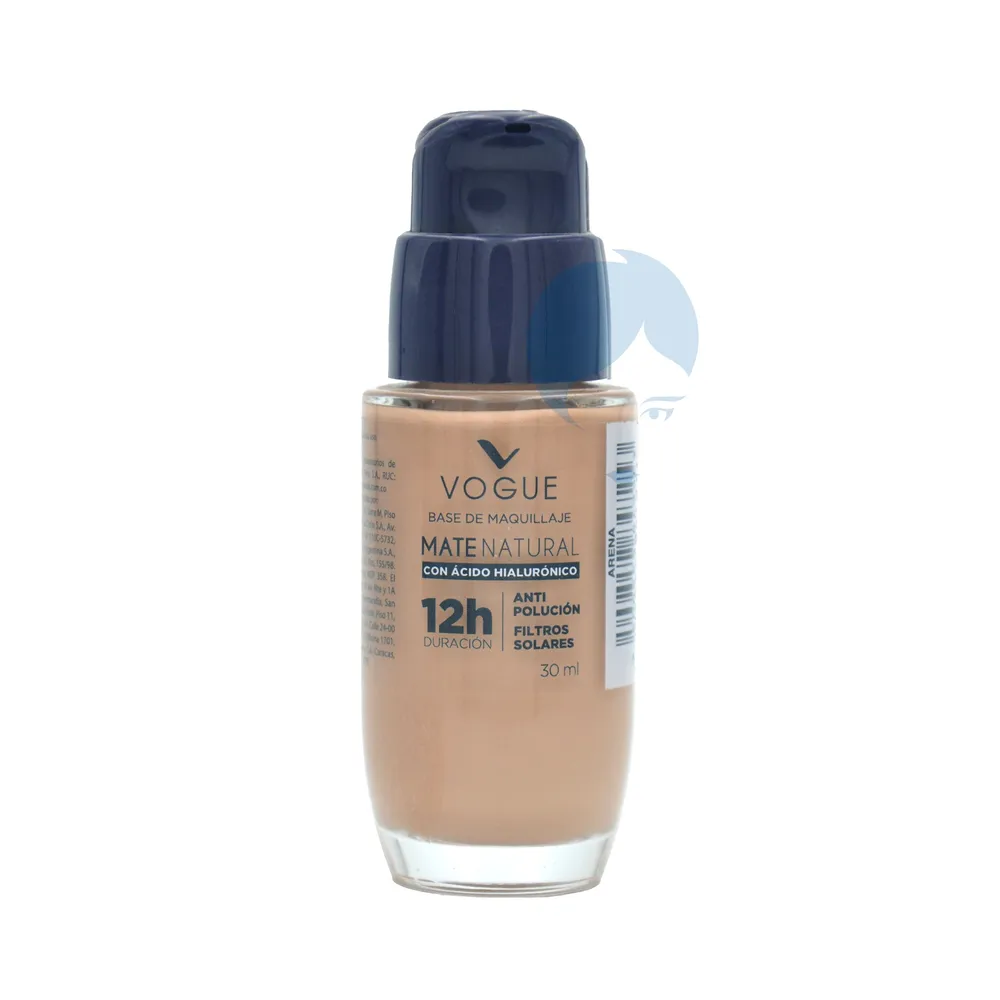 VOGUE BASE LIQUIDA MATE NATURAL ARENA 12H X30ML | Almacén Sandra - ROSTRO
