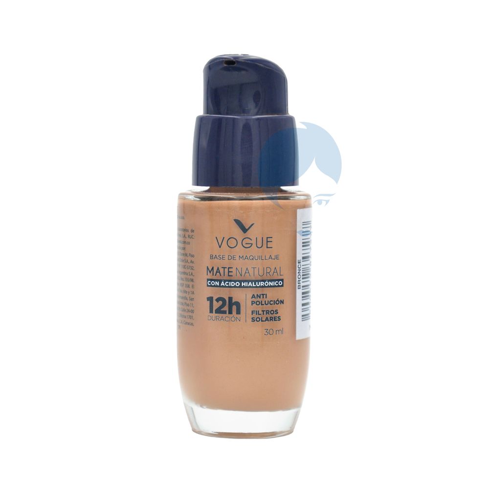 VOGUE BASE LIQUIDA MATE NATURAL BRONCE 12H X30ML