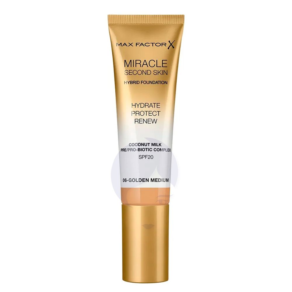 MAXFACTOR BASE MIRACLE SECOND SKIN N.06 GOLDEN MEDIUM X 30ML