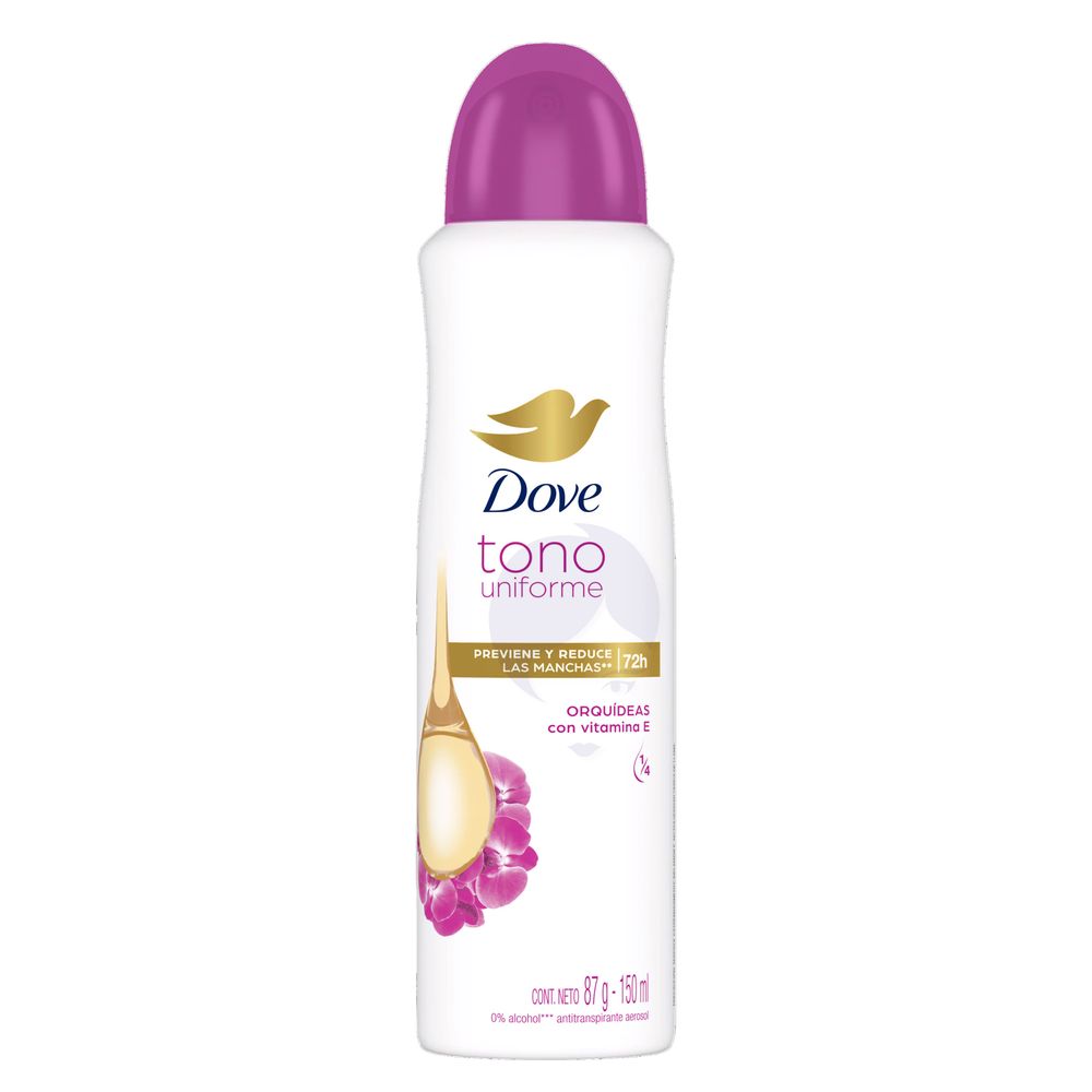 DOVE DESODORANTE TONO UNIFORME EN AEROSOL ORQUIDEAS X 150ML